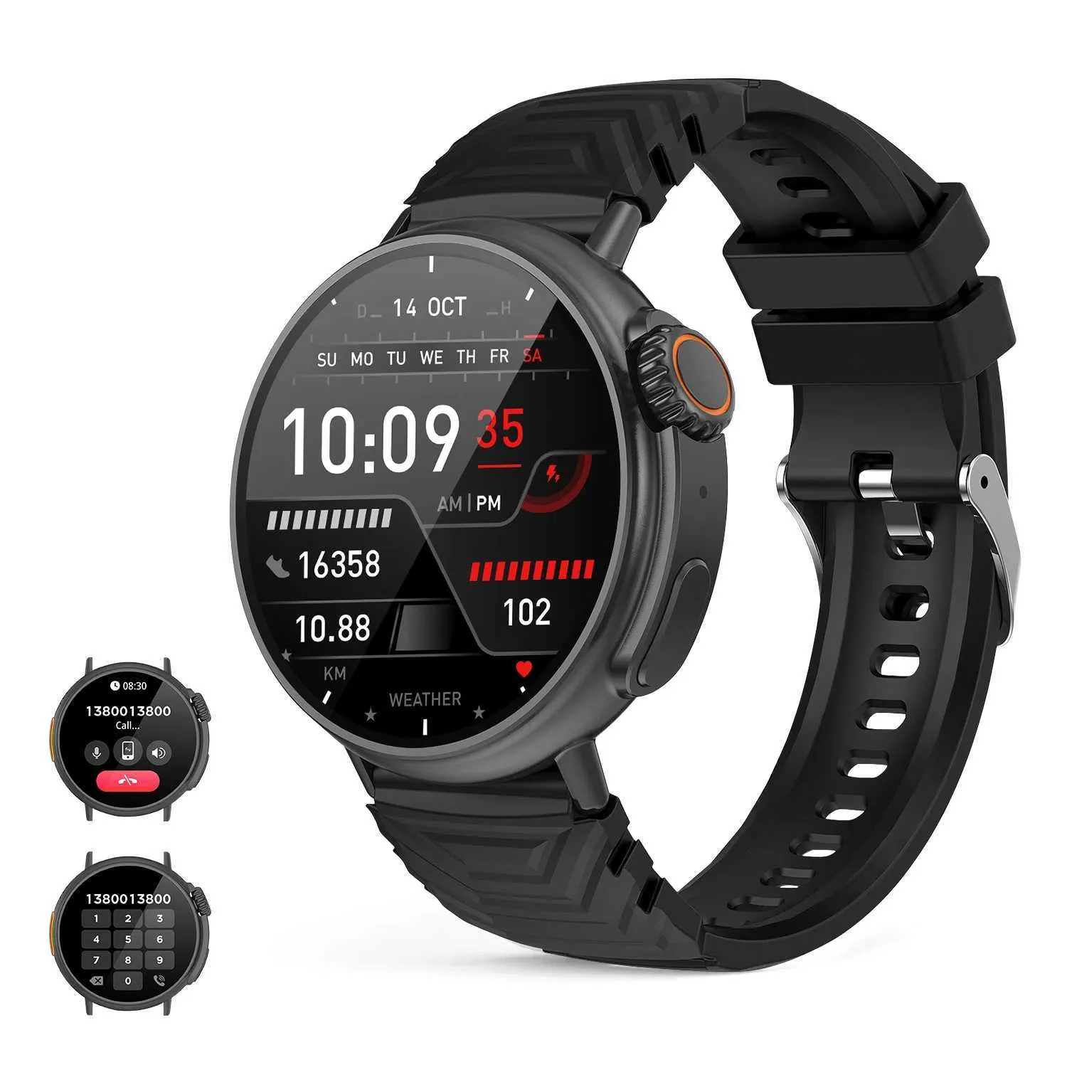 Answer Calls Smartwatch: Sports & Fitness Tracker, Large Memory, IP67 ...