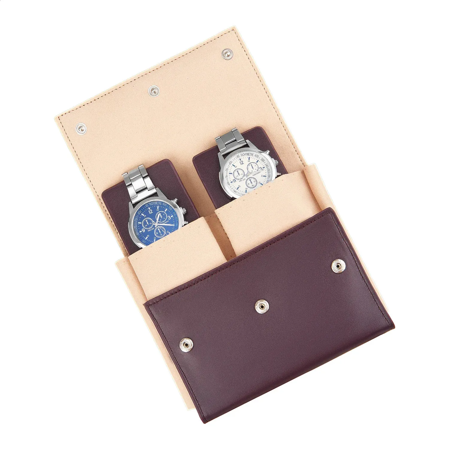 Leather Watch Travel Bag with Suede Lining and Leather Inserts ...