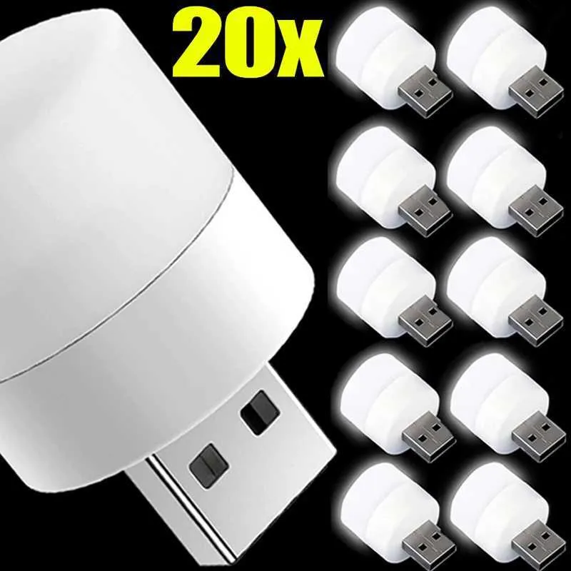Mini USB LED Night Light - Portable Plug-in Lamp, Eye Protection ...