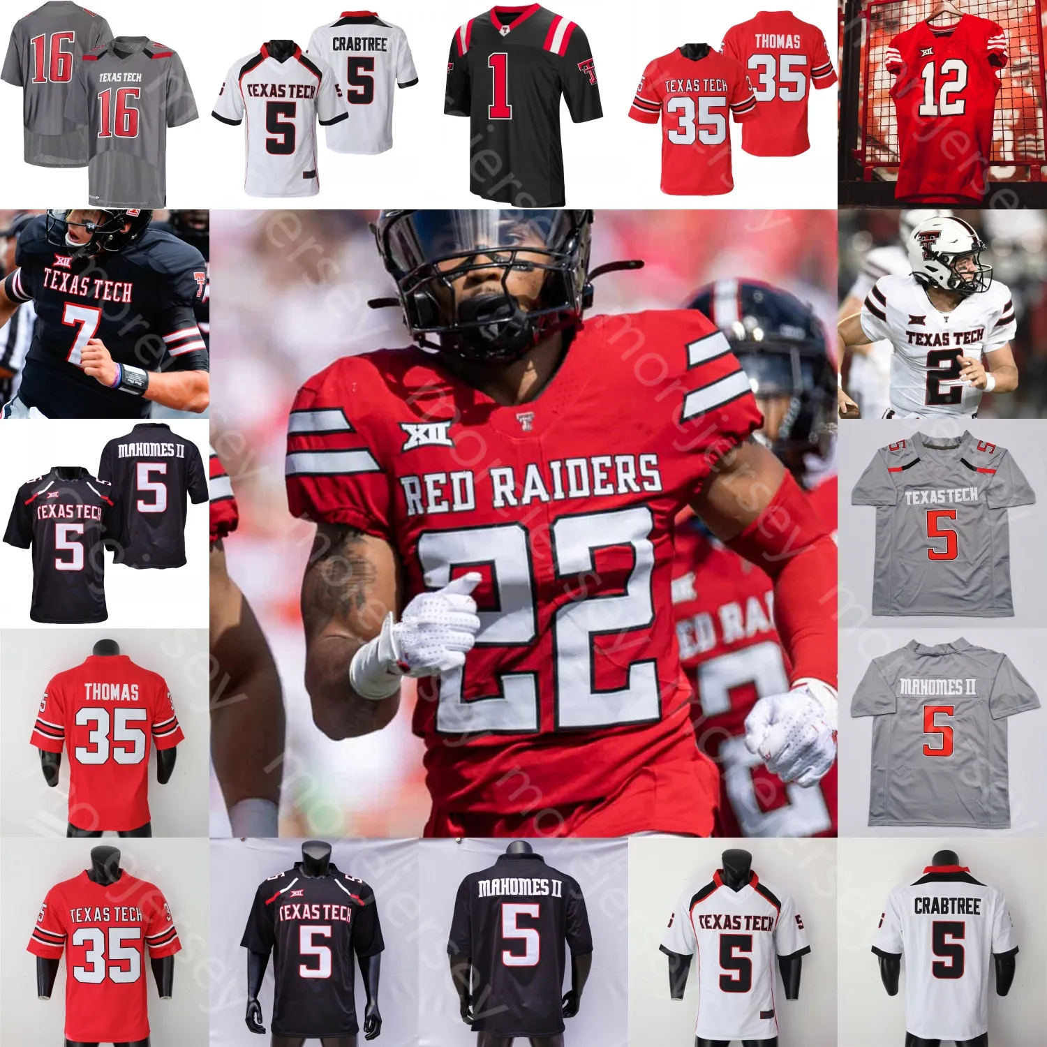 Football Jersey NCAA College Patrick Mahomes II Behren Morton Tahj ...