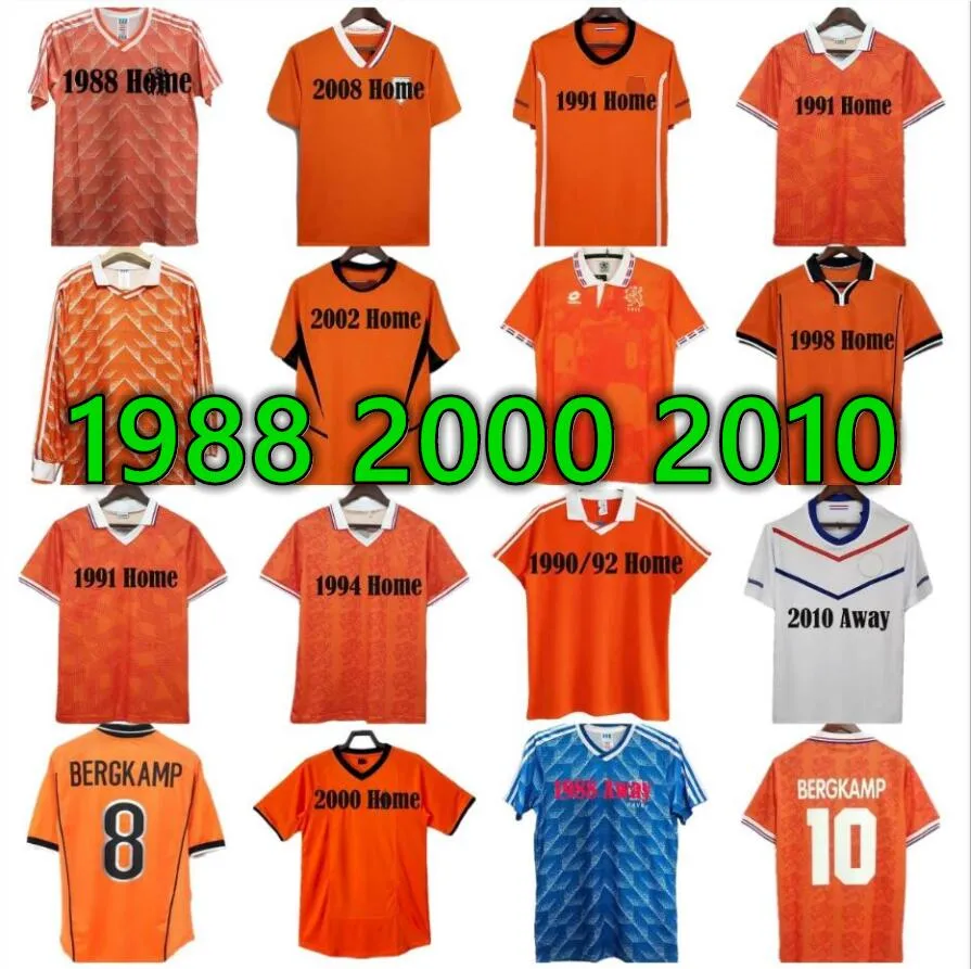 Vijder Netherlands Retro Vintage Soccer T Shirts Van Basten, Bergkamp ...