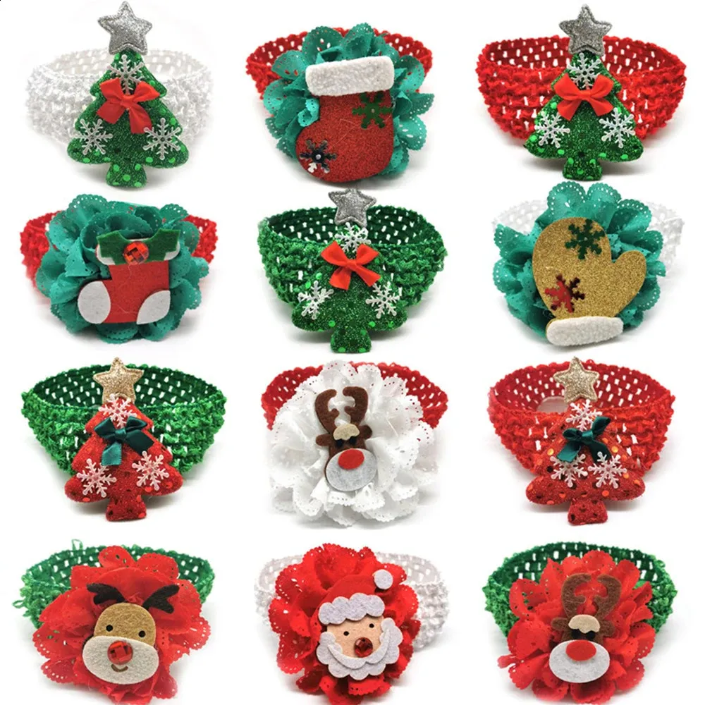 Christmas Dog Bow Tie with Elastic Collar - Small Dog Pet Accessories ...
