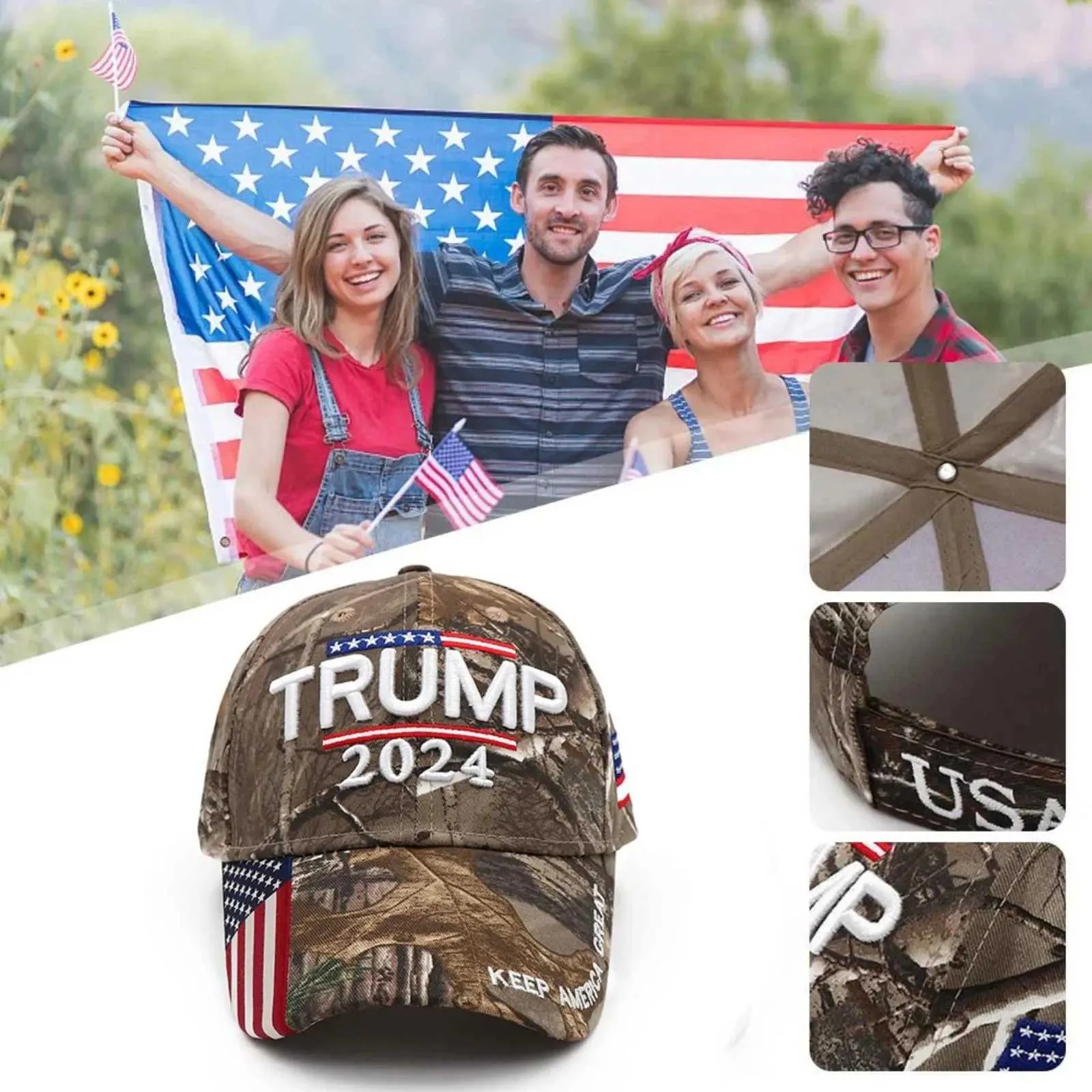 MAGA Embroidered Adjustable Baseball Snapshot Trump 2024 Patriotic Hats ...