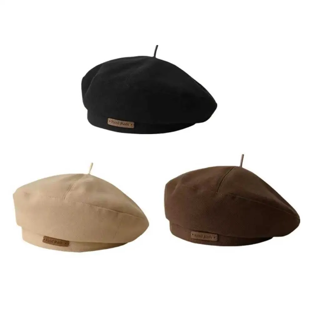 Women's Wool Beret Hat - Autumn Winter Retro Style, Small Face, Warm ...