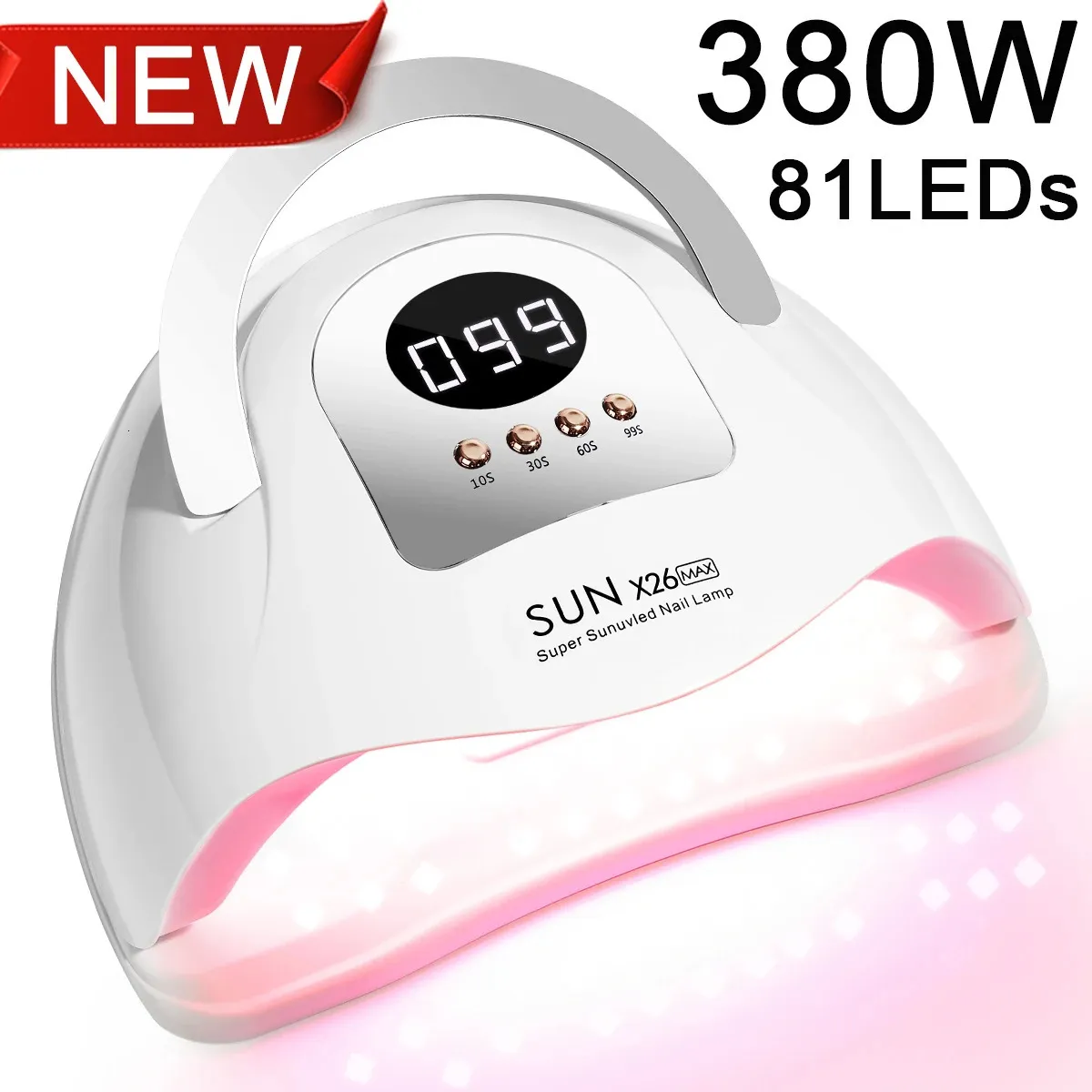 Professional UV LED Nail Lamp with Timer & Sensor - 81 LEDs, Sun X26 ...