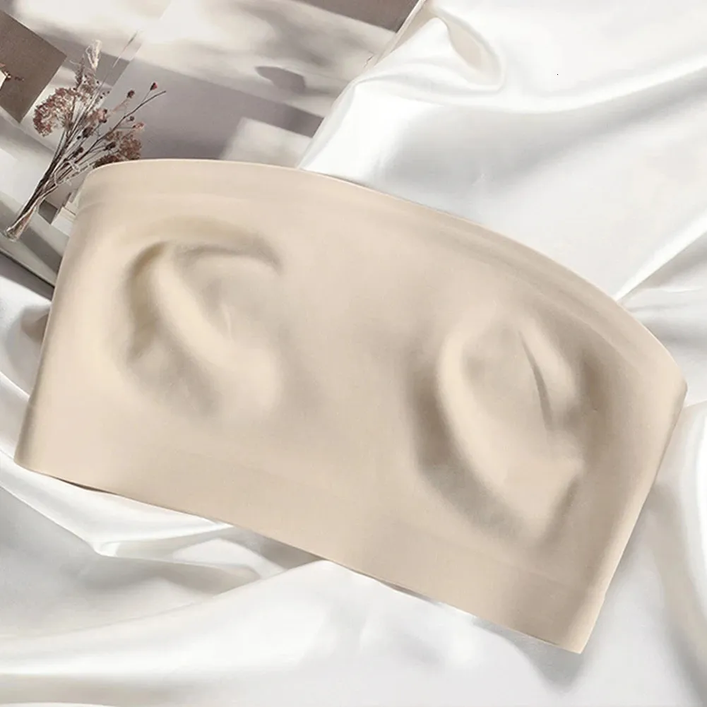 Women's Summer Strapless Bra Chest Bag Bandeau Seamless Breathable ...