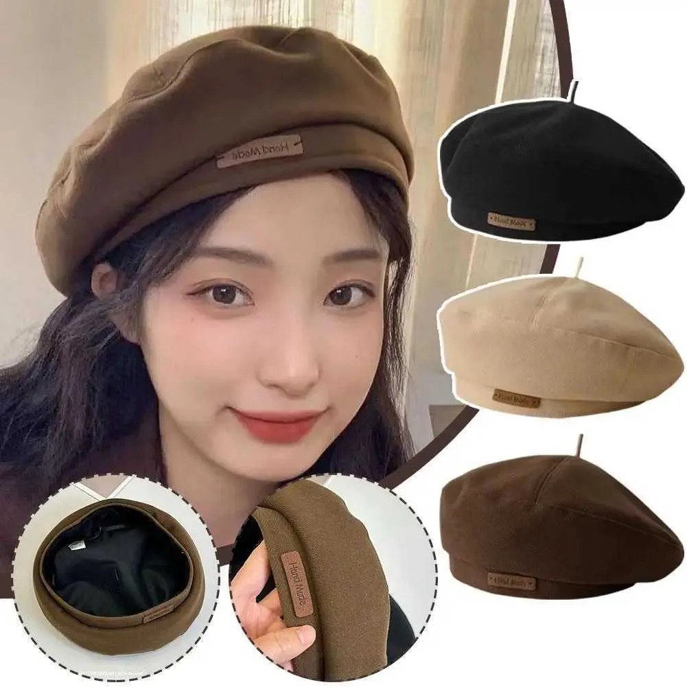Women's Wool Beret Hat - Autumn Winter Retro Style, Small Face, Warm ...