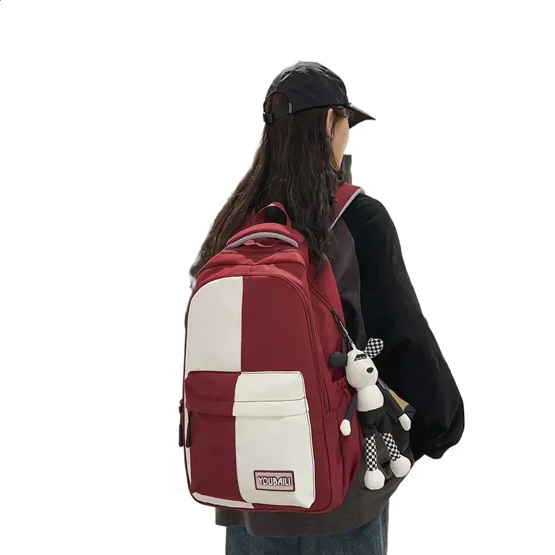 18-Inch Color Block Hiking Backpack - Large Capacity Travel & Outdoor ...