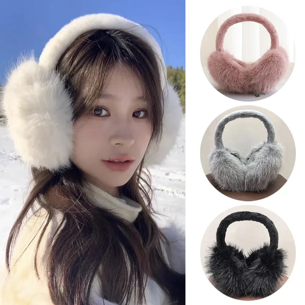 Earmuffs For Winter Soft Faux Fur Ear Warmers For Women Men, Solid ...