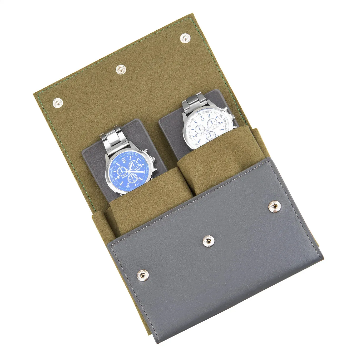 Leather Watch Travel Bag with Suede Lining and Leather Inserts ...