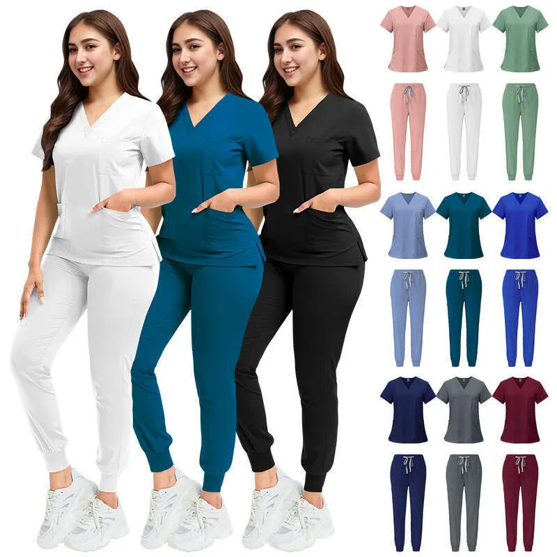 Quick Drying Solid Color Two Piece Set For Women ICU Nurse Medical ...