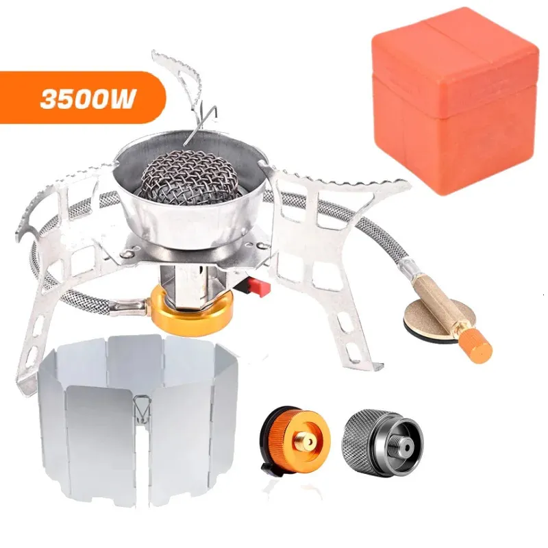 Portable Camping Gas Stove - 3500W Windproof Backpacking Stove with ...