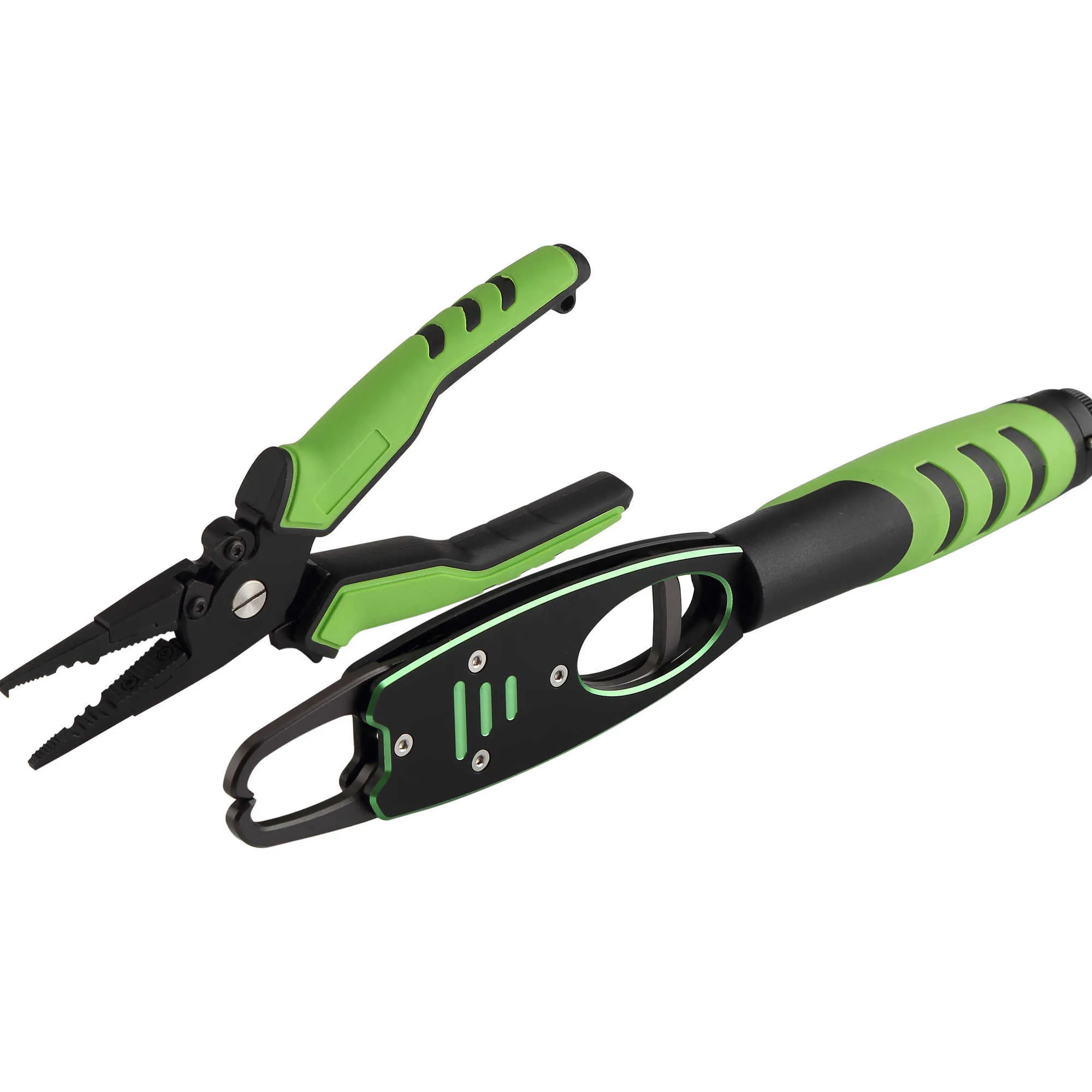 Saltwater Fishing Pliers & Fish Gripper Set - Aluminum Lip Grabber ...