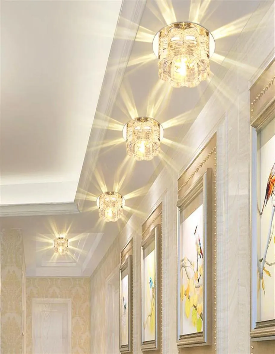Modern Crystal LED Spotlight Corridor Hallway Aisle Porch Ceiling Light ...