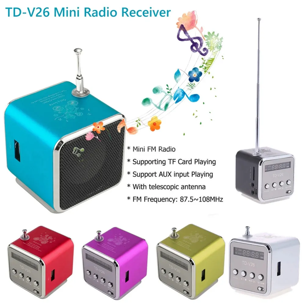 Portable Digital FM Radio LCD Walkman Wireless Receiver Speaker With SD ...