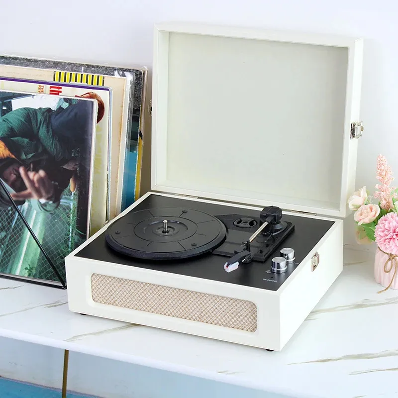 Retro Portable Phonograph: 3 Speed Turntable, Plays 33/45/78 RPM Vinyl ...