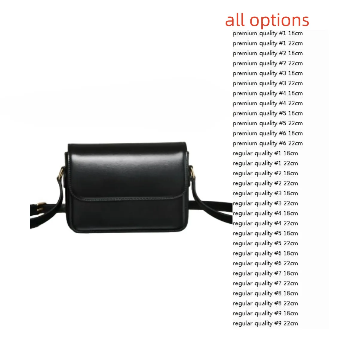 DHgate.com:Women's Black Gold Leather Crossbody Bag, Versatile Small ...