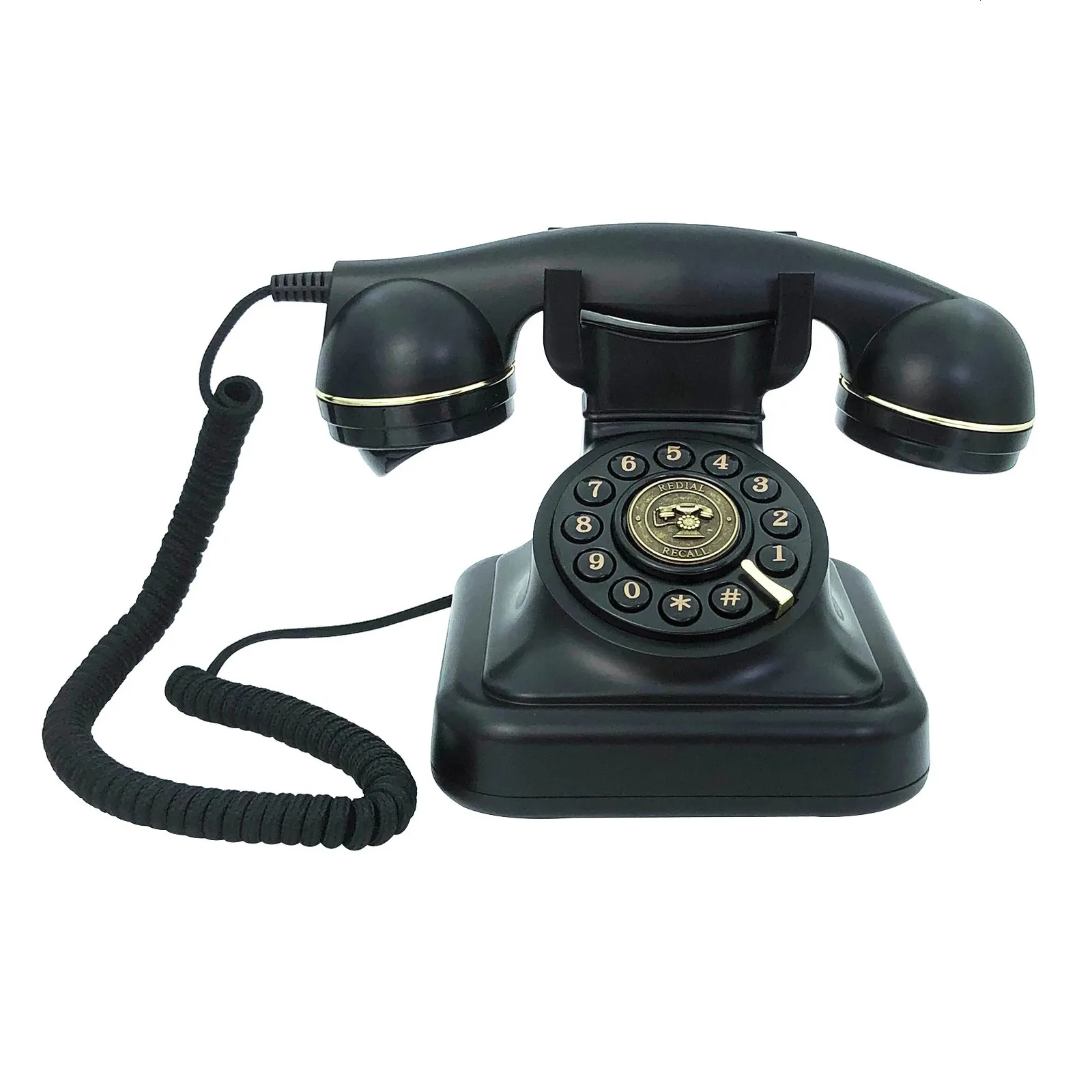 Corded Landline Phone For Home Black Retro Phone Vintage Plastic ...