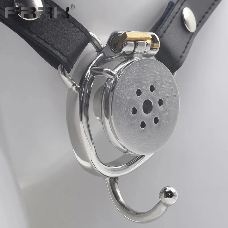 FRRK Petit Dispositif De Cage De Chasteté Négative Courte Avec Anneaux De Pénis En Acier Inversé ...