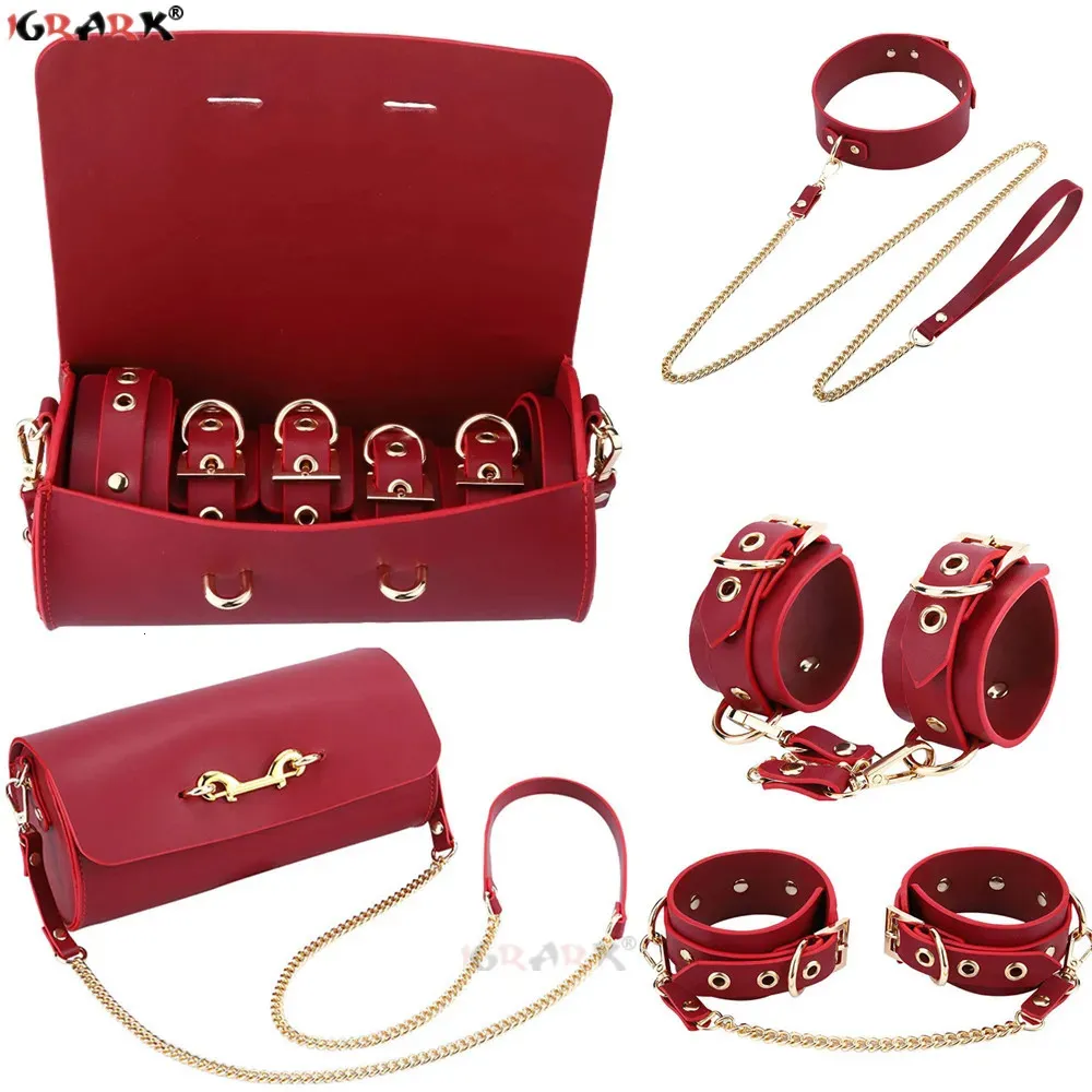 DHgate.com:Premium Leather Bondage Kit: Collar, Ankle Cuffs, Handcuffs ...