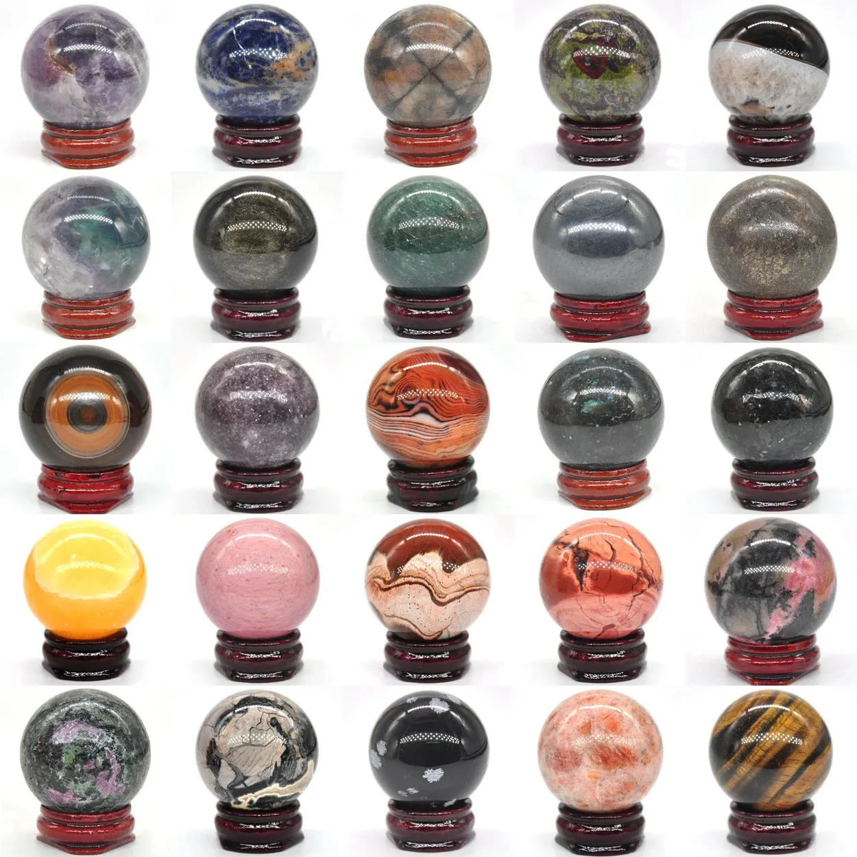 DHgate.com:40MM Natural Stone Spheres for Healing, Reiki, Wicca, and ...