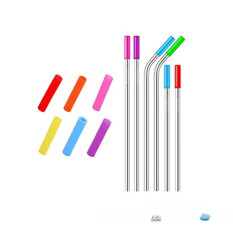 Silicone Straw Tip Covers - 6mm Straw Protectors, Reusable Food-Grade ...