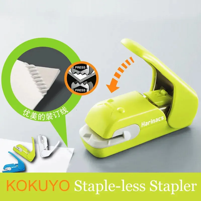 Stapler Office Supplies: KOKUYO Harinacs Press Staple Free Stapler Cute ...