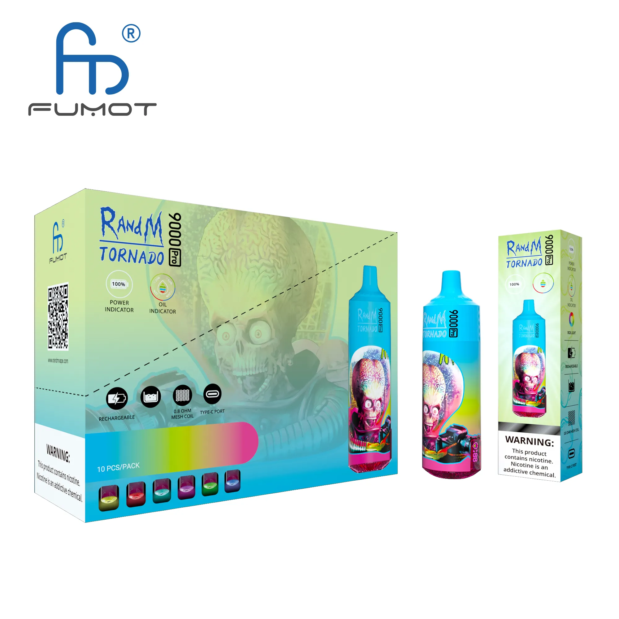 Original Randm Tornado 9000 Pro Puff Disposable Vape E Cigarette 18ml 2