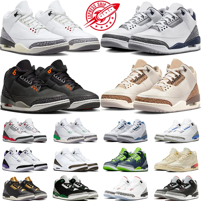 Jumpman 3 Basketball Shoes Men Women 3s White Cement Reimagined ...