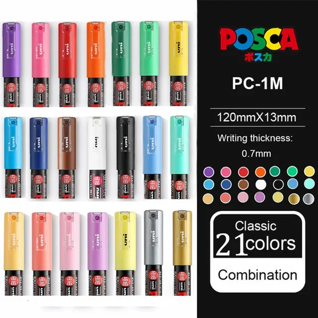 Uni Posca – Ensemble De Stylos Marqueurs De Peinture, PC 1M 5M 8K 17K ...
