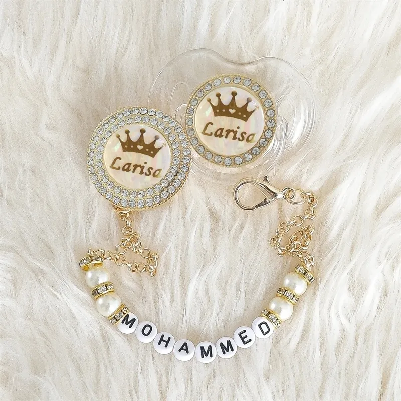 DHgate.com:MIYOCAR Personalized Gold-Plated Bling Pacifier & Clip Set ...
