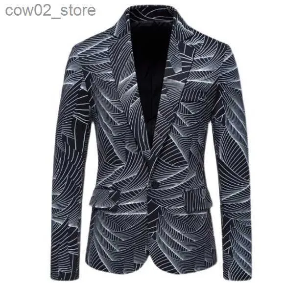 Men's Printed Blazer - Stylish Spring Fashion Suit Jacket, Casual Slim ...