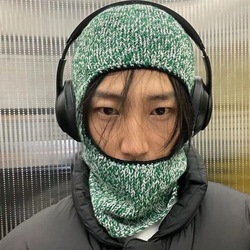 Handmade Cotton Knit Balaclava - Unisex Open Face Ski Mask, Crochet ...