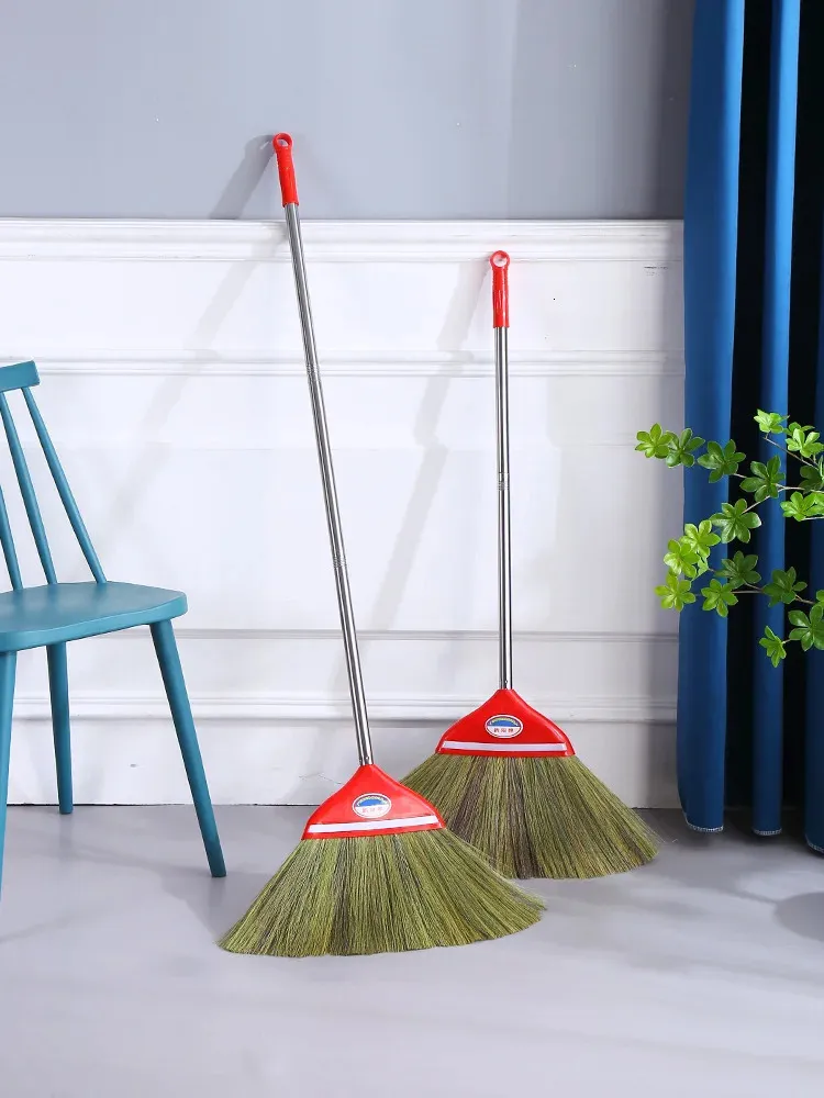 Straw Broom Weave Miscanthus Soft Wood Floor Sweeping Broom Hand ...