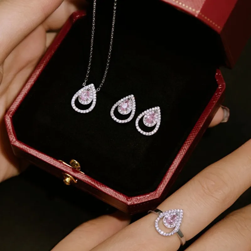 DHgate.com:Pink Oval-Cut 5A Zirconia Luxury Jewelry Set for Women: 925 ...