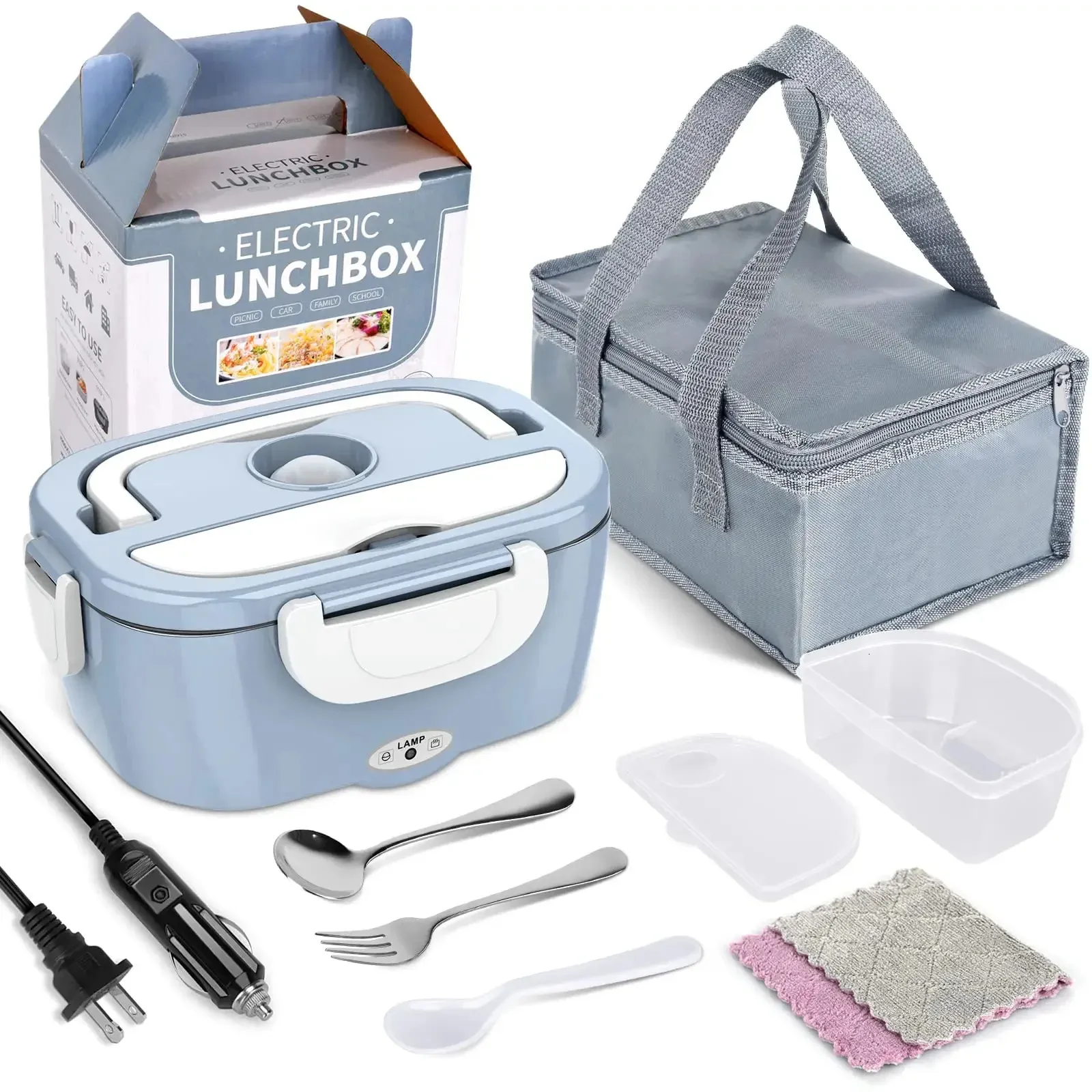 Portable 2-in-1 Electric thermosteel lunch box and Steamer for Home ...