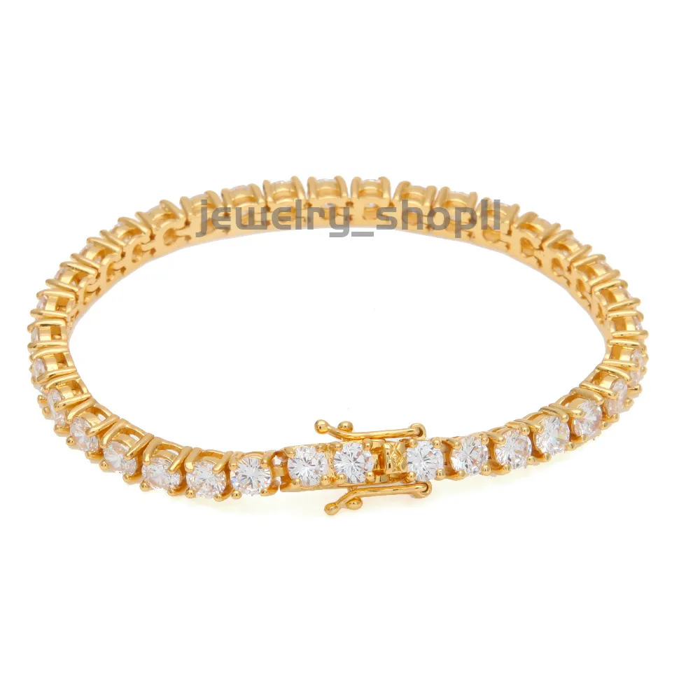 Classic One Row Bracelet For Men And Women Hip Hop Jewelry Full Diamond ...