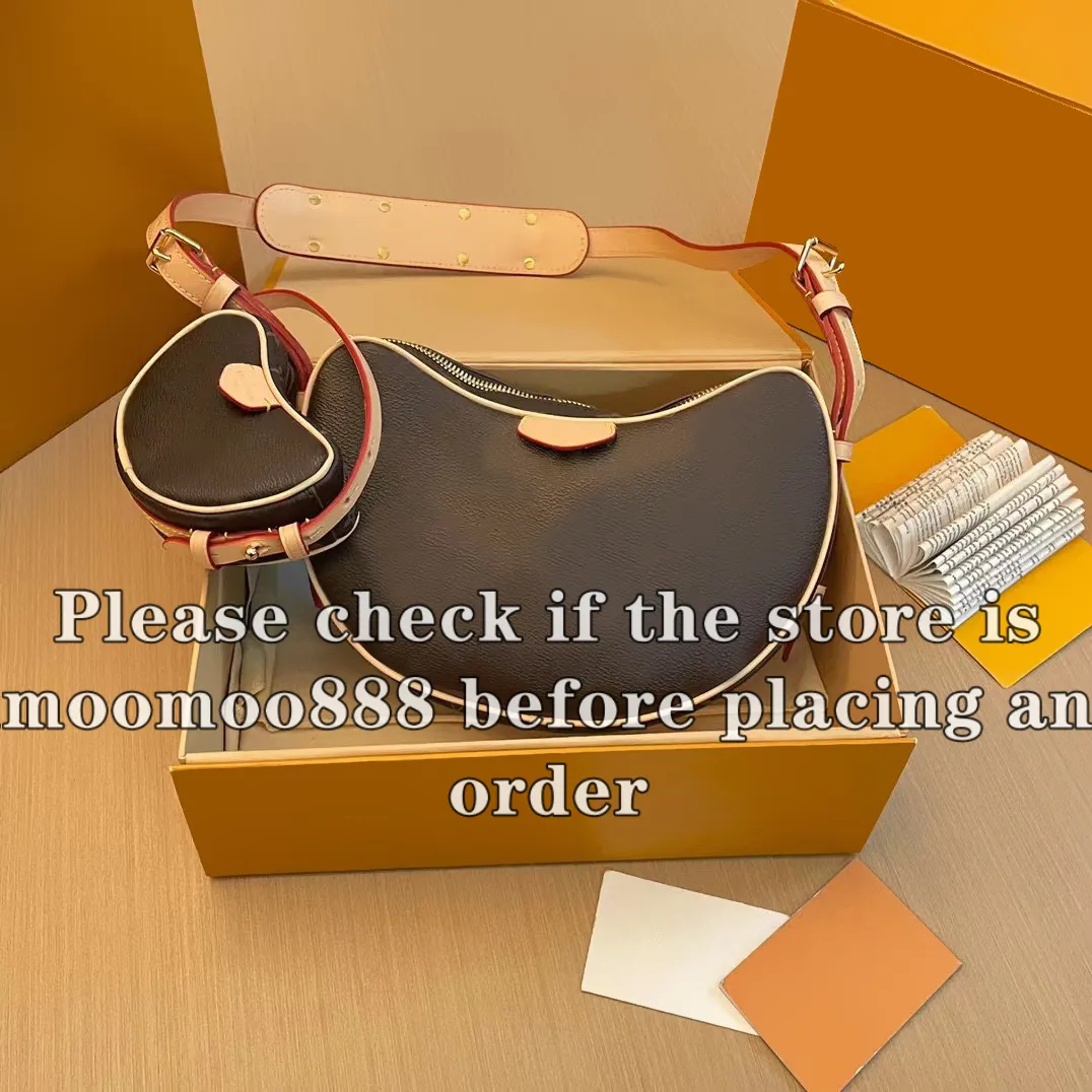 Luxury Medium Croissant Hobo Bag In Brown With Shoulder Strap & Coin ...