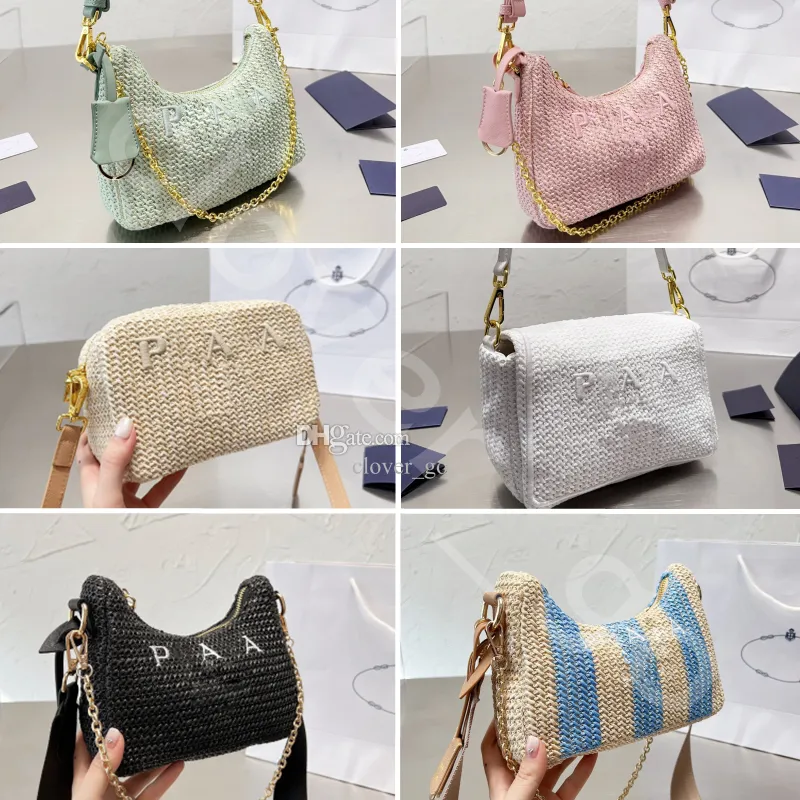 Designer Straw Handbags for Women Small Casual Shoulder Bags with ...