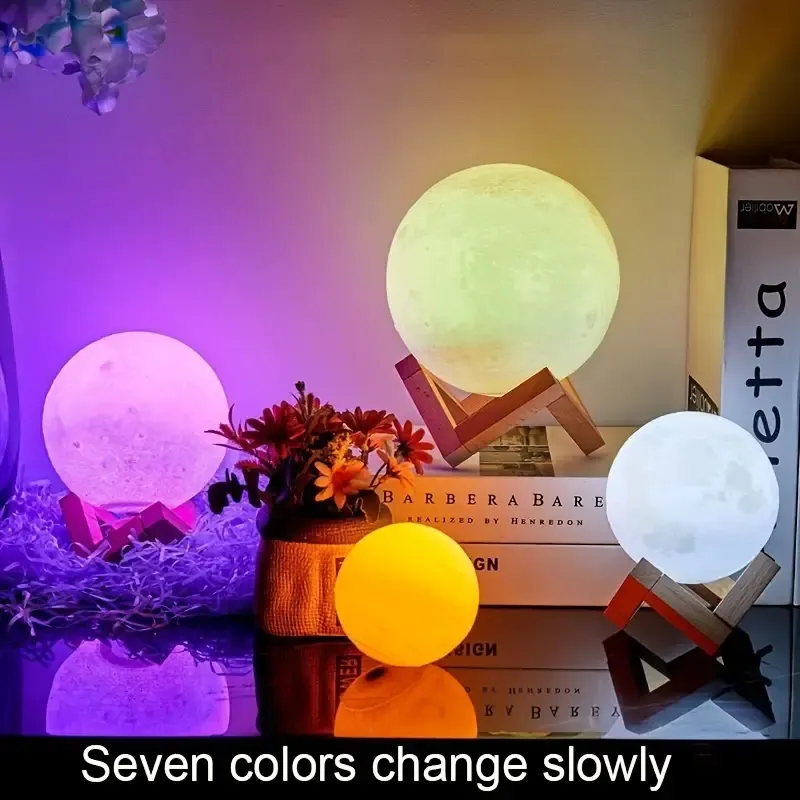 3D Moon Night Light - 3.15 Inch Star Light, Perfect Bedroom Decoration ...