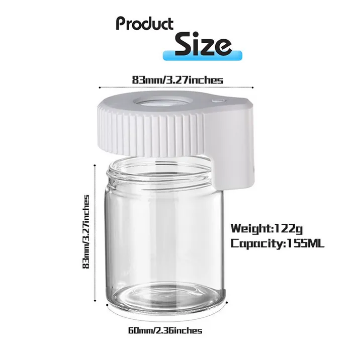 Colourful Led Glass Tobacco Box Smoking Accessories Luminous Air Tight ...