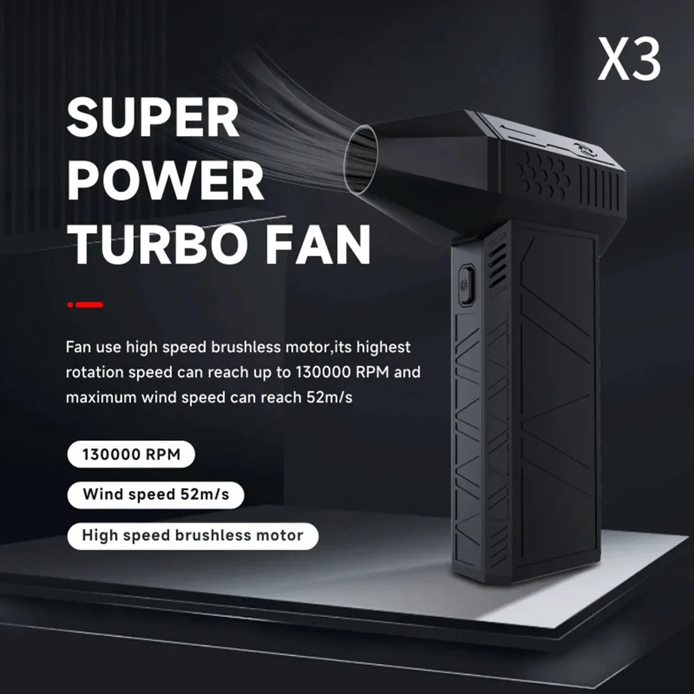 3nd Generation X3 Violent Blower Mini Turbo Jet Fan Handheld Brushless ...