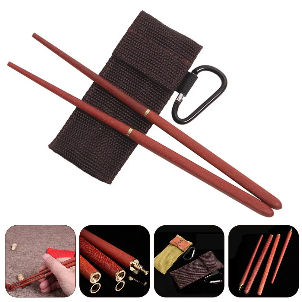 10-Piece Portable Mahogany Folding Chopsticks Set - Perfect for Travel ...