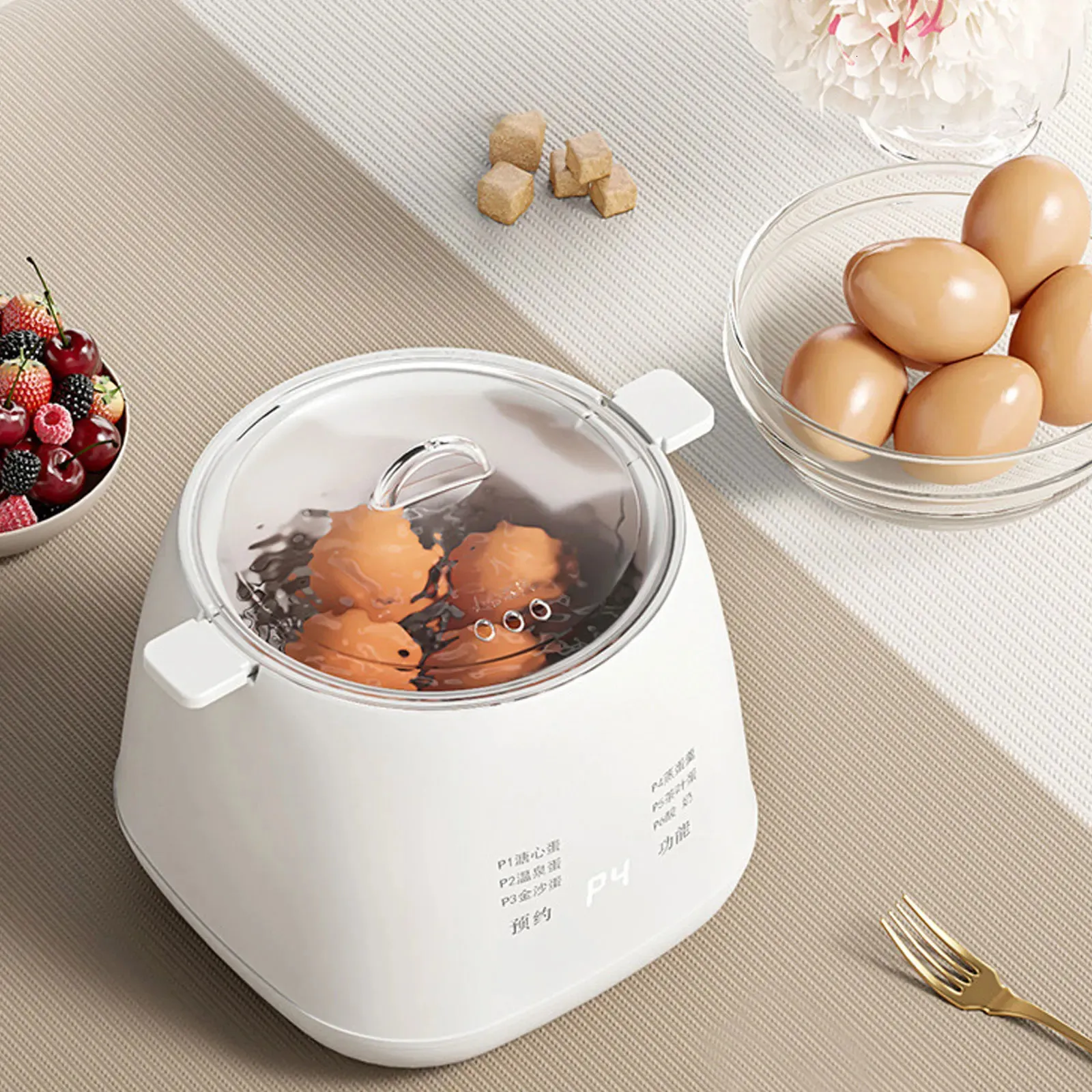 220V Smart Egg Cooker - Automatic Breakfast Machine: Boils, Steams Eggs ...