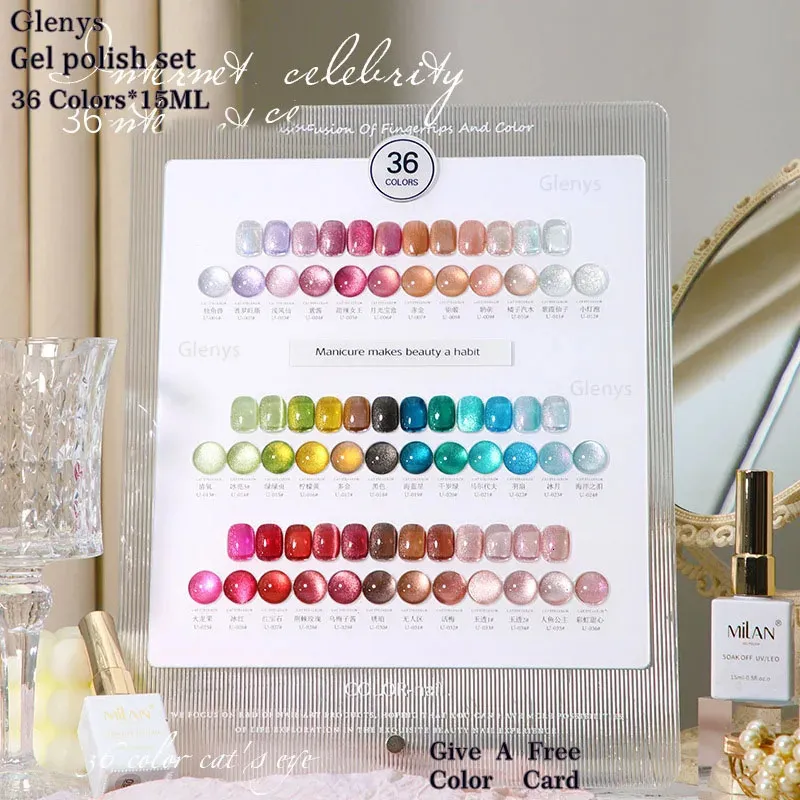 DHgate.com:36 Colors Cats Eye Nail Polish Gel Polishing Set with Color ...