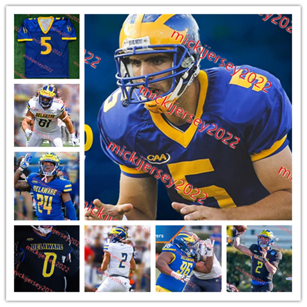 Custom Stitched Delaware Fightin' Blue Hens Football Jersey - Choose ...