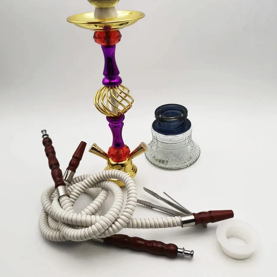Arabian Shisha Set Medium Double Glass Bottle Bong Bar Hookah ...