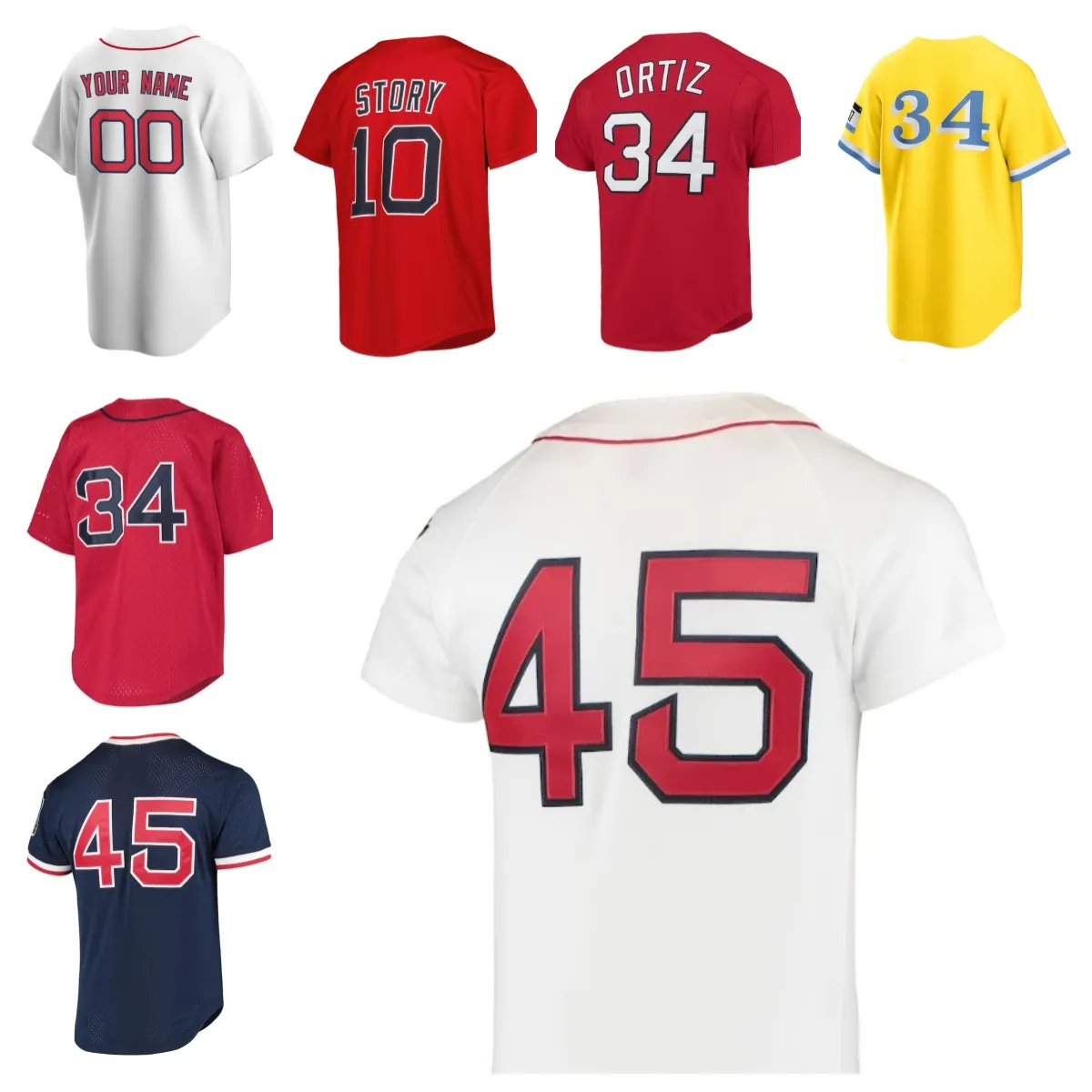 DHgate.com:Custom Baseball Jersey, 9 TED WILLIAMS 7 TROT NIXON 26 WADE ...