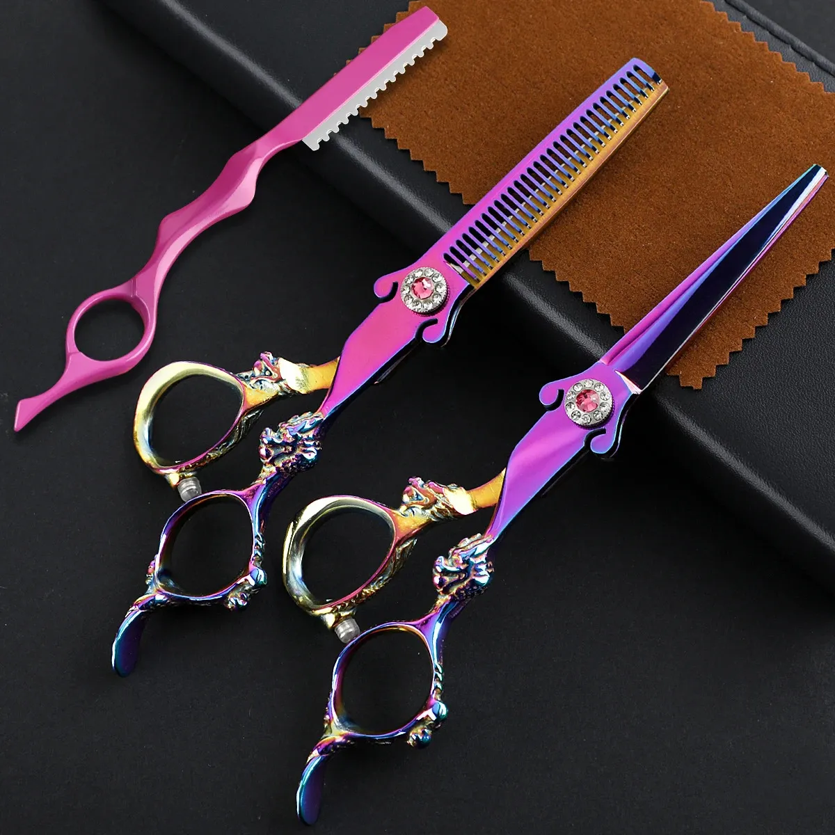 Premium Stainless Steel Hair Cutting Scissors & Thinning Shears Set ...