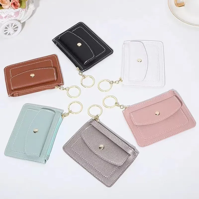 Women's Fashion Small Zipper Purse With Coin Purse PU Leather Plaid ...